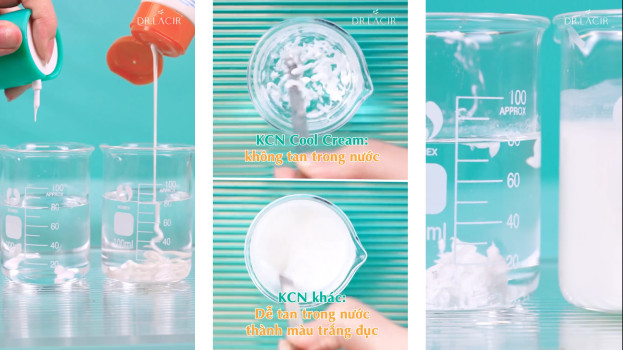 Test khả năng kháng nước của Kem chống nắng Cool Cream Dr Lacir